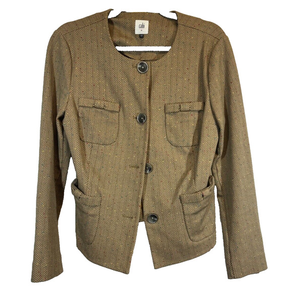 CAbi | Jackets & Coats | Cabi 37 Penny Blazer M Herringbone Fleck ...